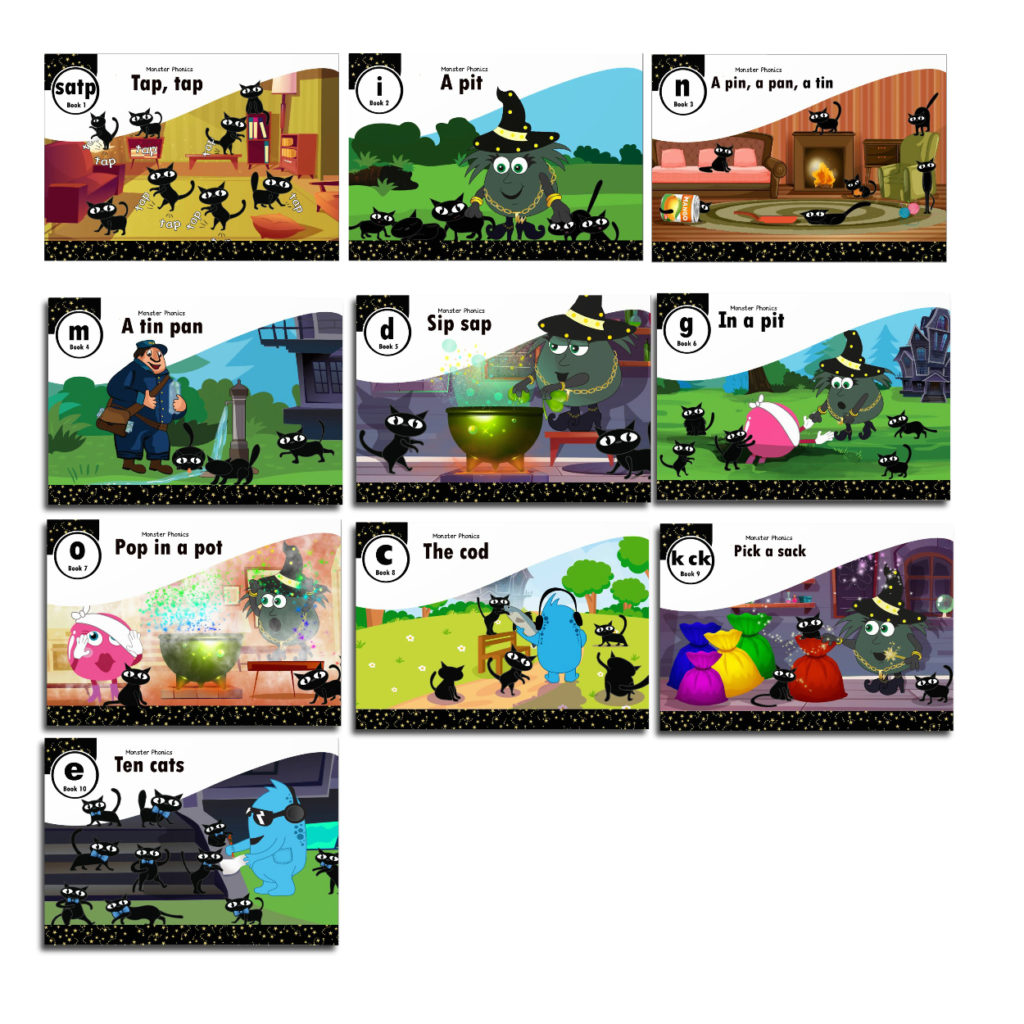 Stage 1 Fiction Books Set Of 10 Reading Books | Monster Phonics