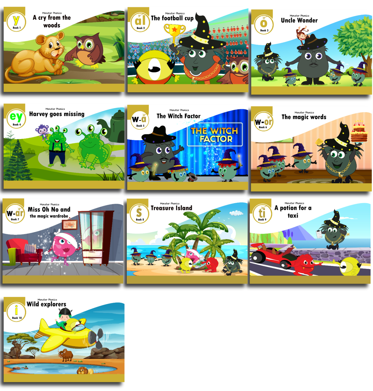 Stage 10 Set Of 10 Reading Books | Monster Phonics