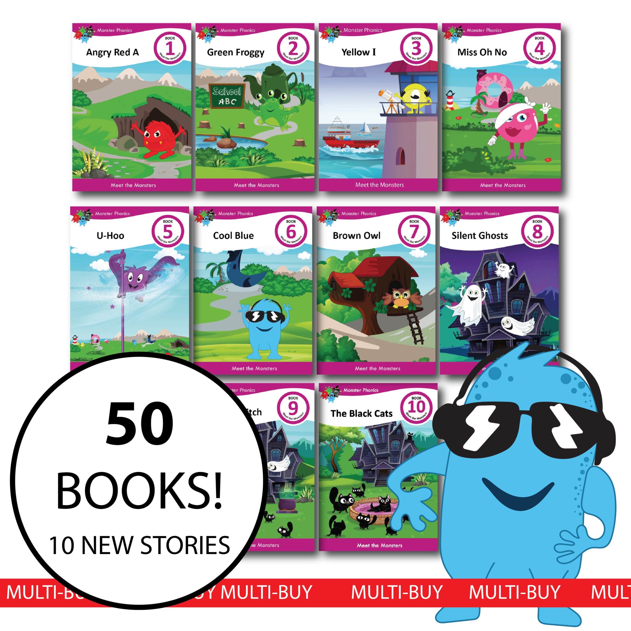 MULTI-BUY Meet The Monsters Books 50 Books | Monster Phonics