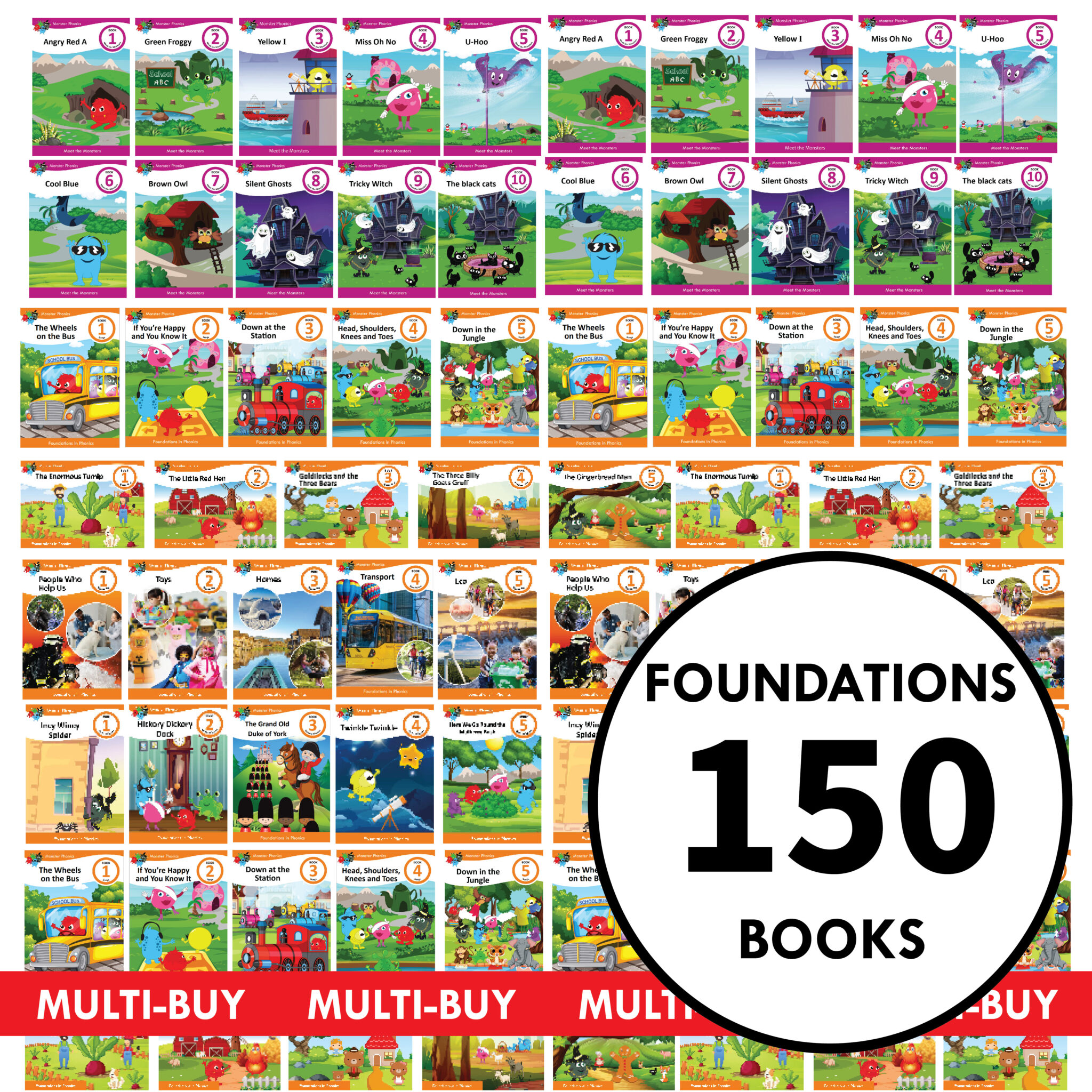 MULTI-BUY 5 X Nursery Book Set And 5 X Meet The Monsters (150 Books ...
