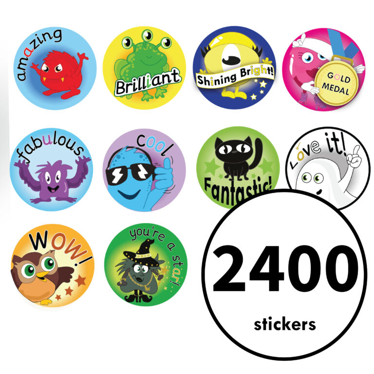 Set Of 2400 Monsters Phonics Stickers | Monster Phonics