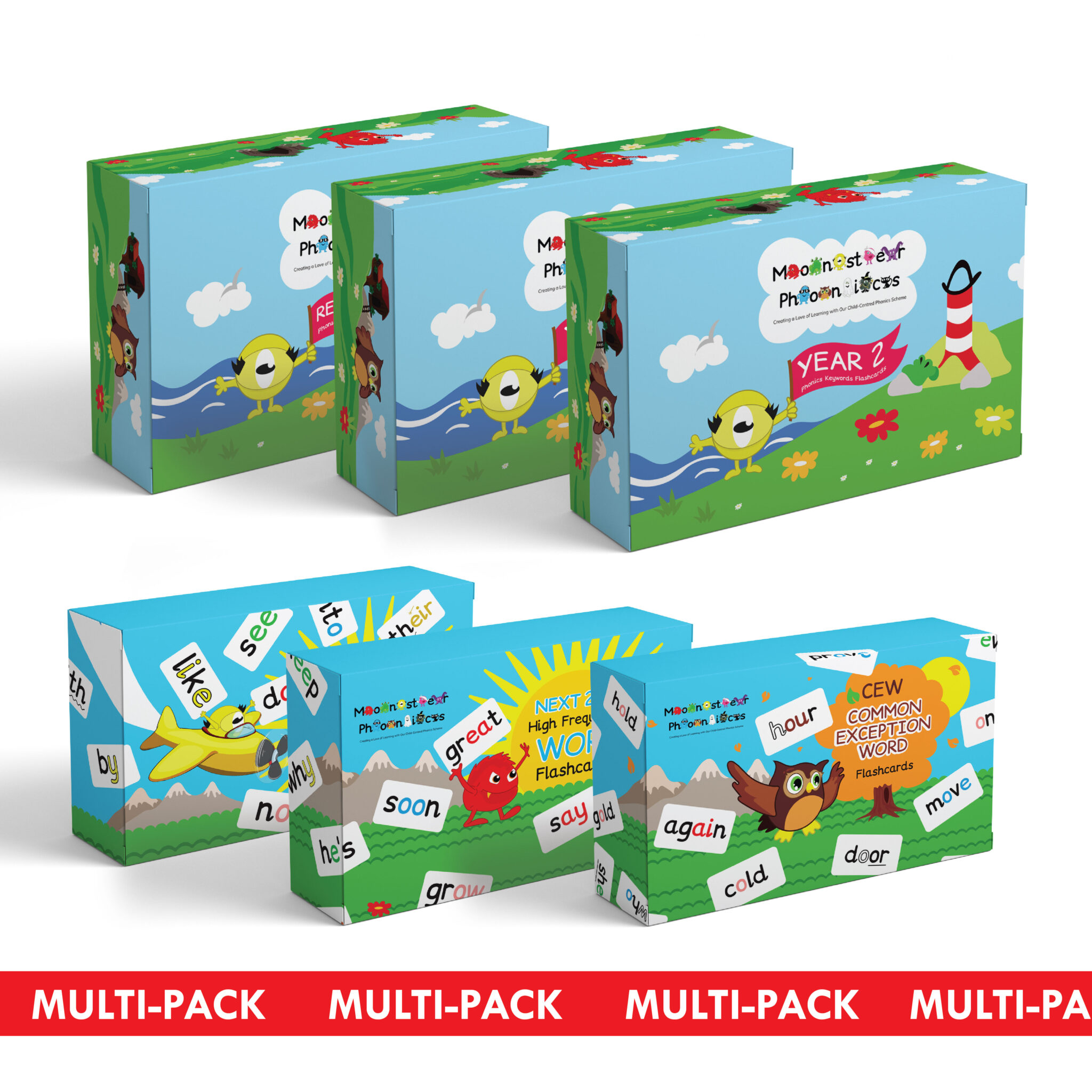 Bumper Set Of Flashcards! Keywords, HFWs, CEWs | Monster Phonics