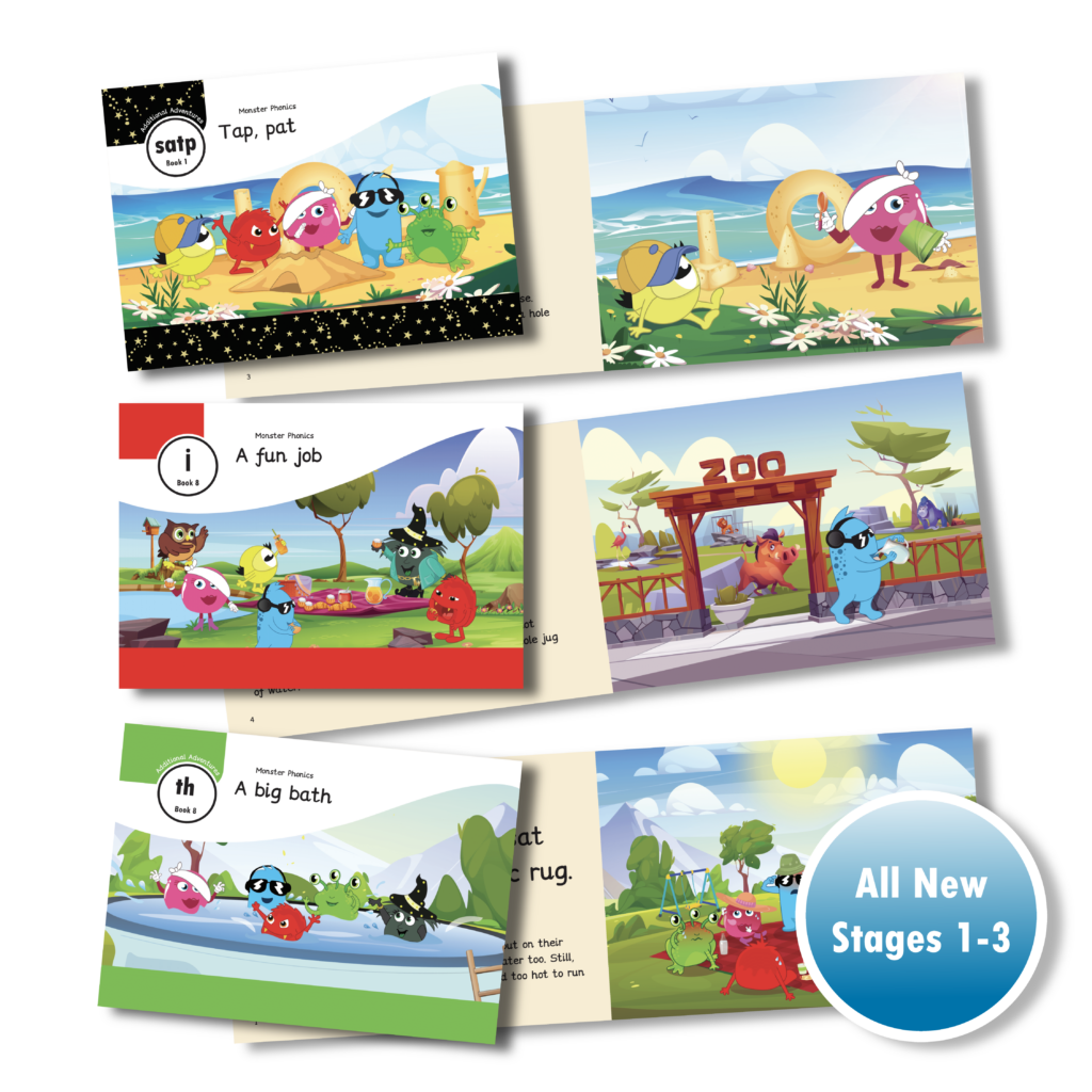 Reception Books Stage 1, 2, 3 Additional Adventures | Monster Phonics