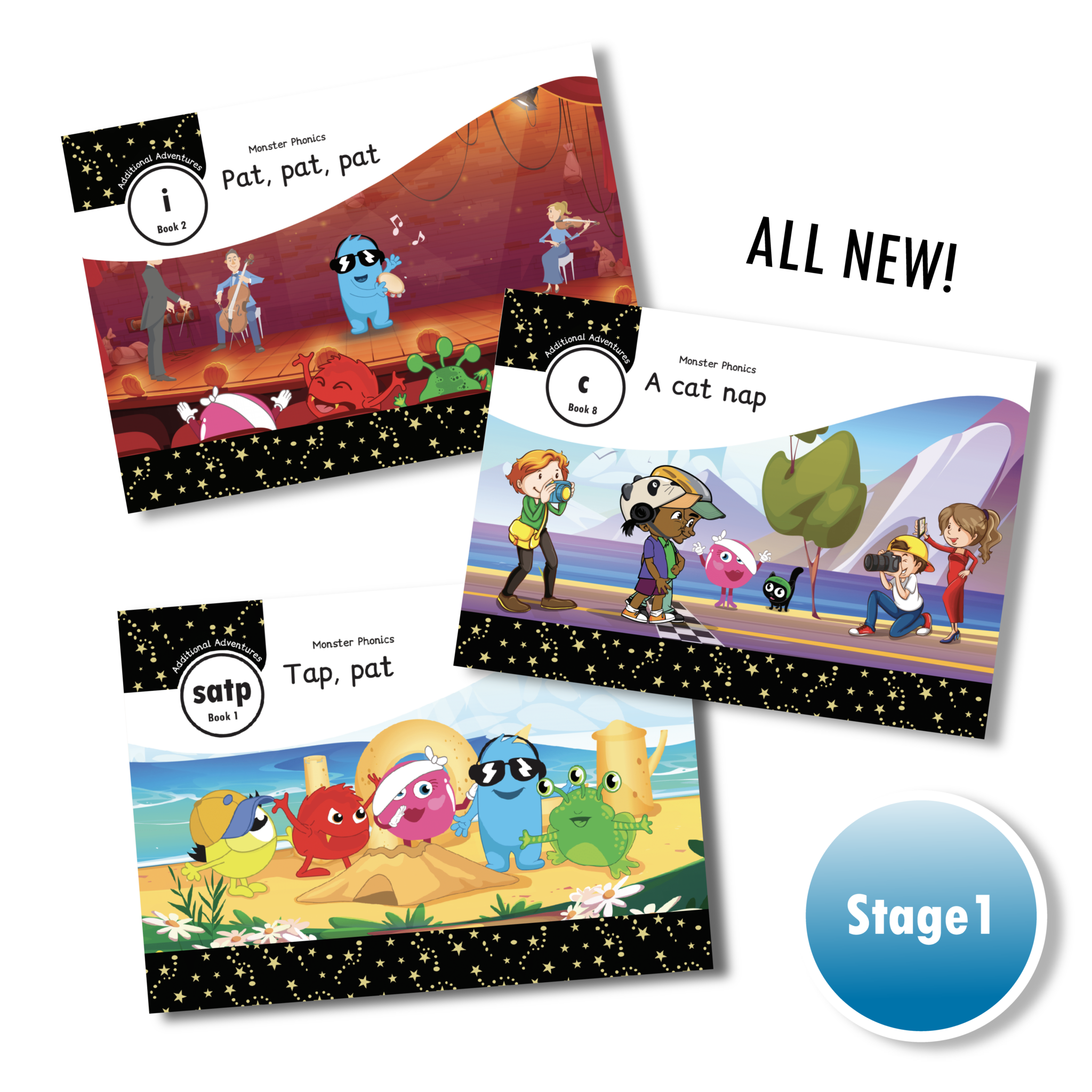 Reception Books Stage 1, 2, 3 Additional Adventures | Monster Phonics